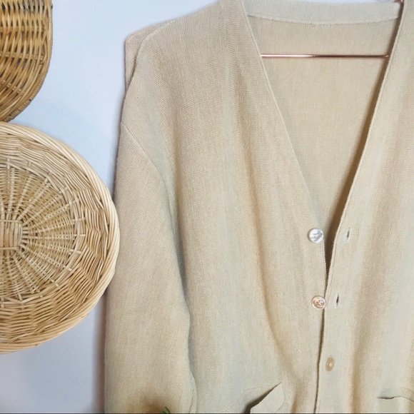 Vintage | Sweaters | Vtg Vsco 9s Tan Chunky Grandpa Sweater | Poshmark